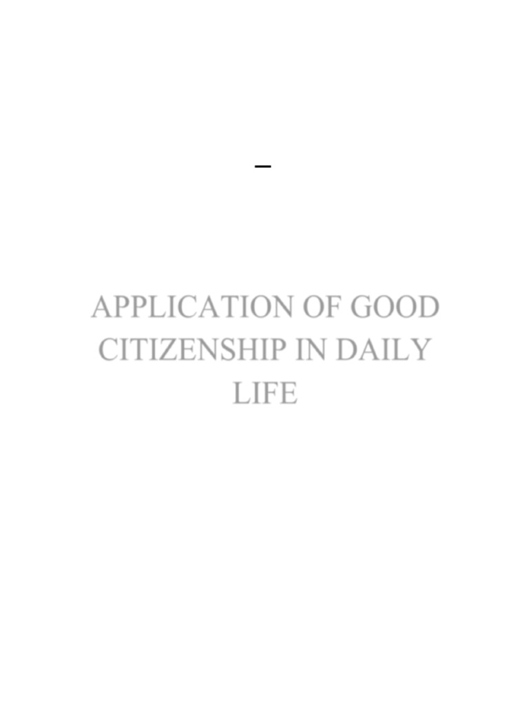 Good Citizenship in Daily Life Guide | PDF | Citizenship | Naturalization