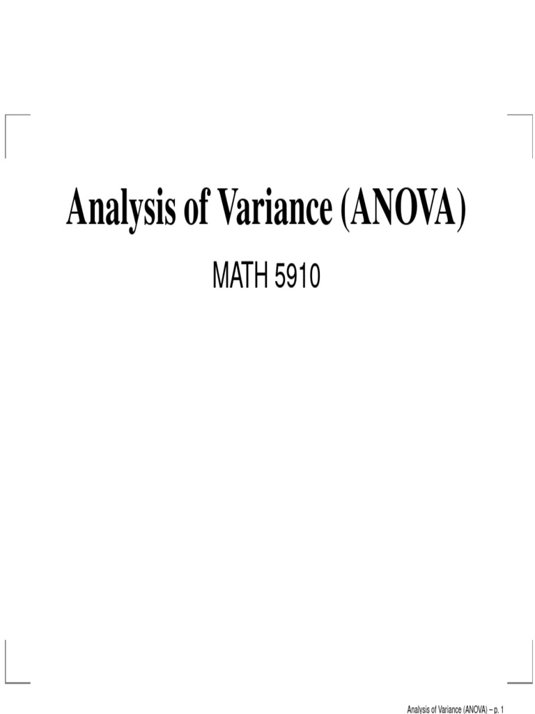 Anova | PDF | Errors And Residuals | Analysis Of Variance