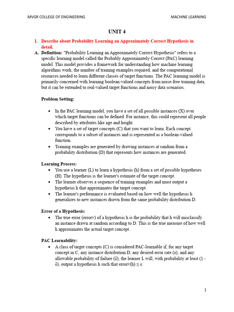 ML_UNIT 4 | PDF | Machine Learning | Statistical Classification