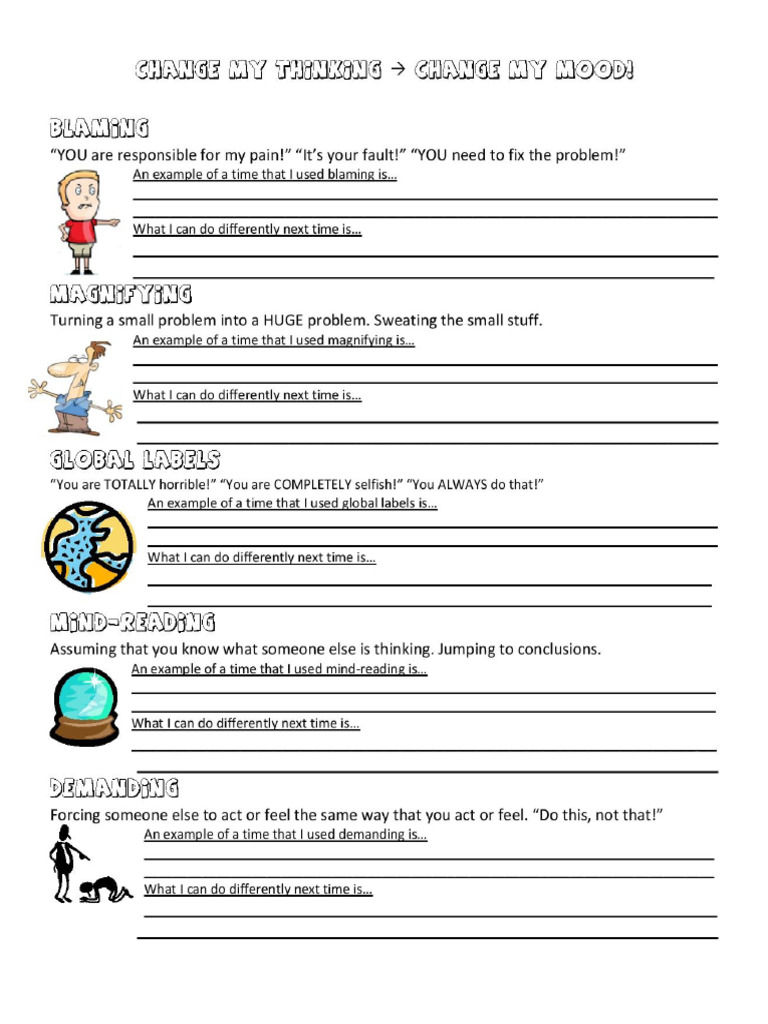 5+Thinking+Errors+Worksheet | PDF