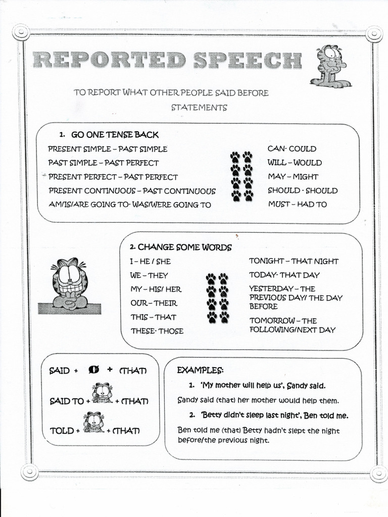 Reported Speech Statements | PDF