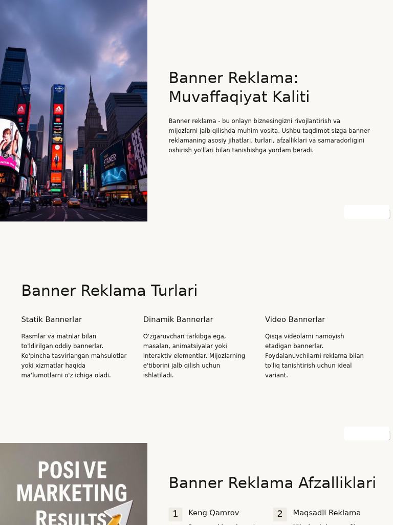 Banner Reklama Muvaffaqiyat Kaliti | PDF