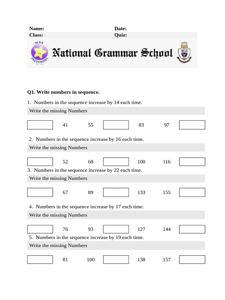 Quizz math G3- updated | PDF
