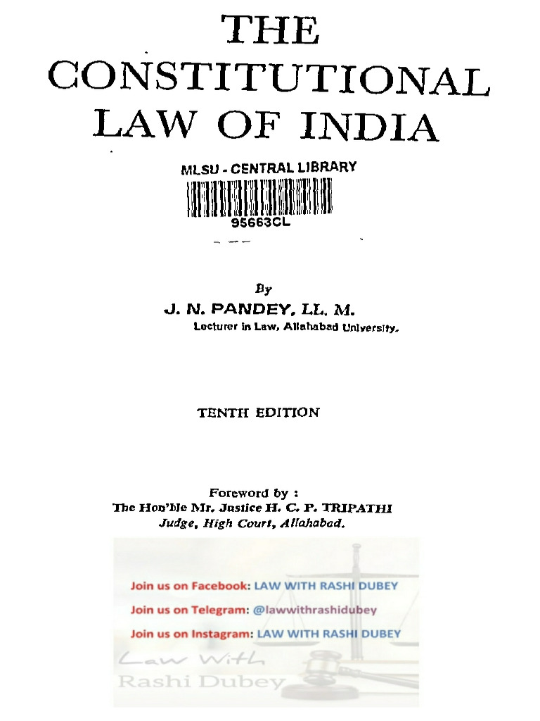 Constitution Law of India (J.n.pandey) | PDF