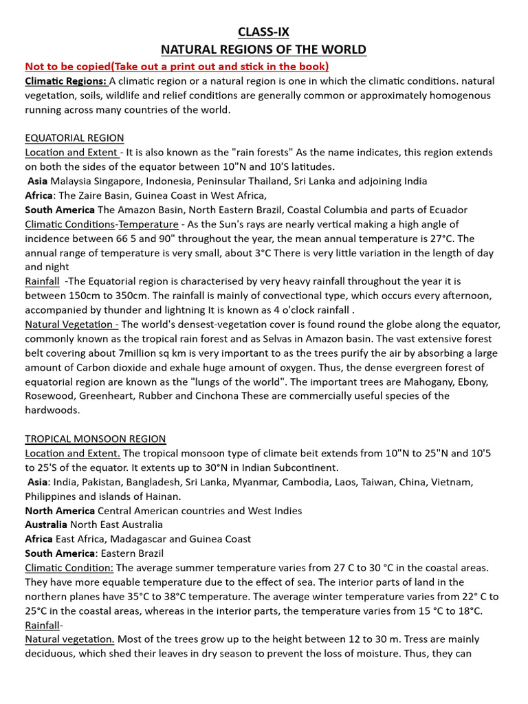 Equatorial Climate and Rainfall Patterns | PDF | Temperate Climate | Desert