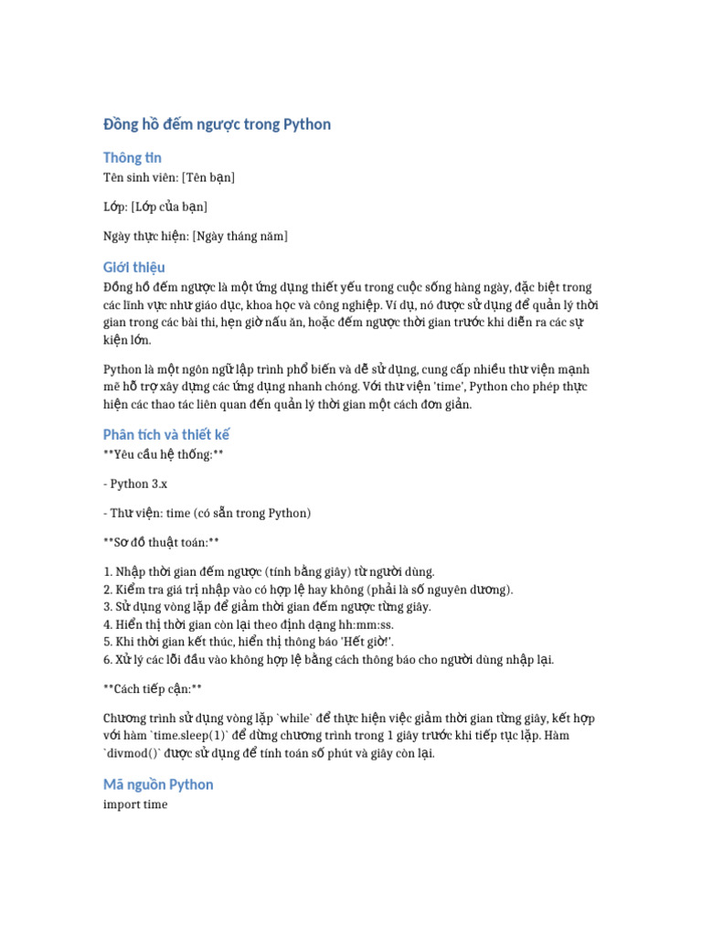 Đồng_hồ_đếm_ngược_trong_Python_2 | PDF