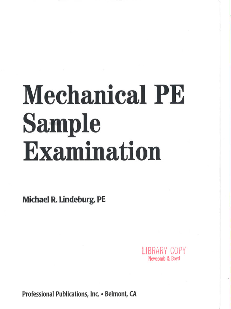 Mechanical PE Sample Examination | PDF