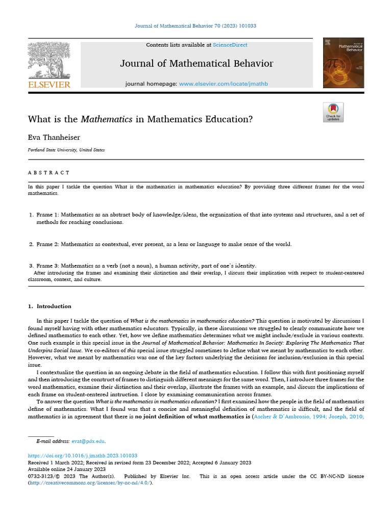 Understanding Mathematics in Education | PDF | Mathematics | Algebra