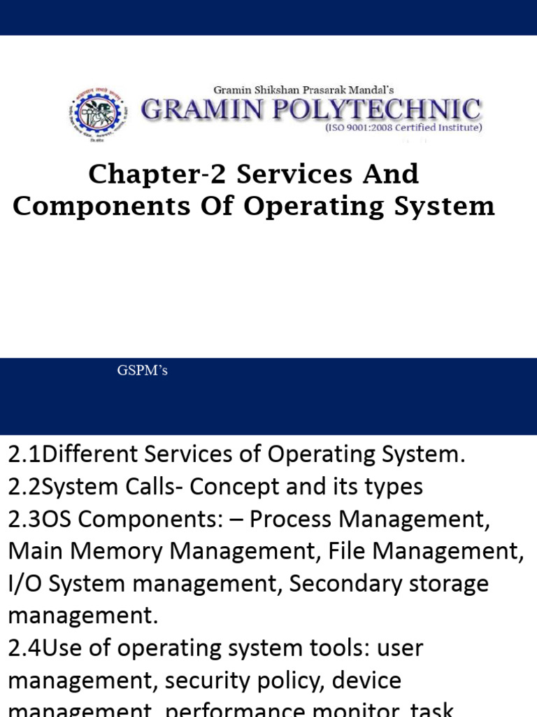 Chap 2 Services and Components of Operating System | PDF | Operating ...
