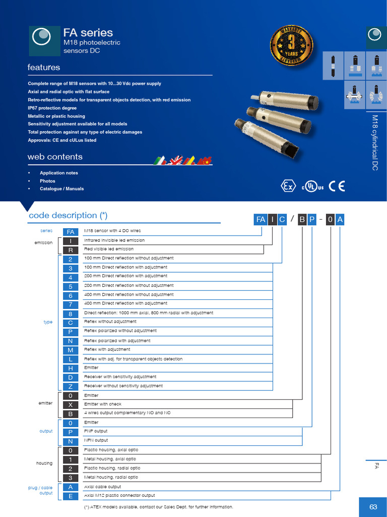 FA M18 Photoelectric Series | PDF | Bipolar Junction Transistor | Power ...