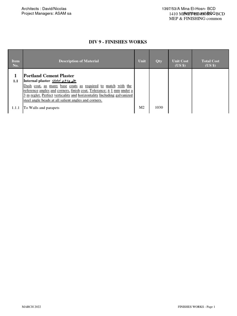 3b Penthouse Boq Plaster | PDF
