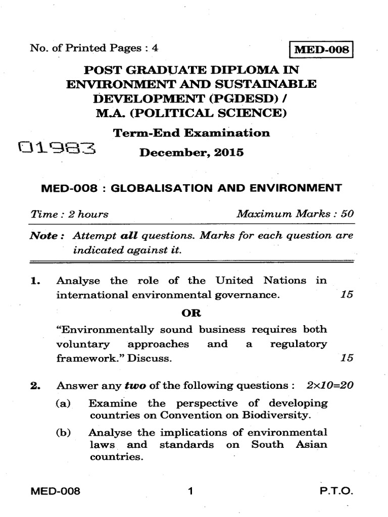 MED-008-PYQP-D15 | PDF | Natural Environment | Environmental Social Science
