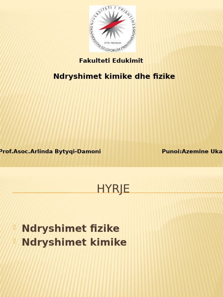 Ndryshimet Kimike | PDF