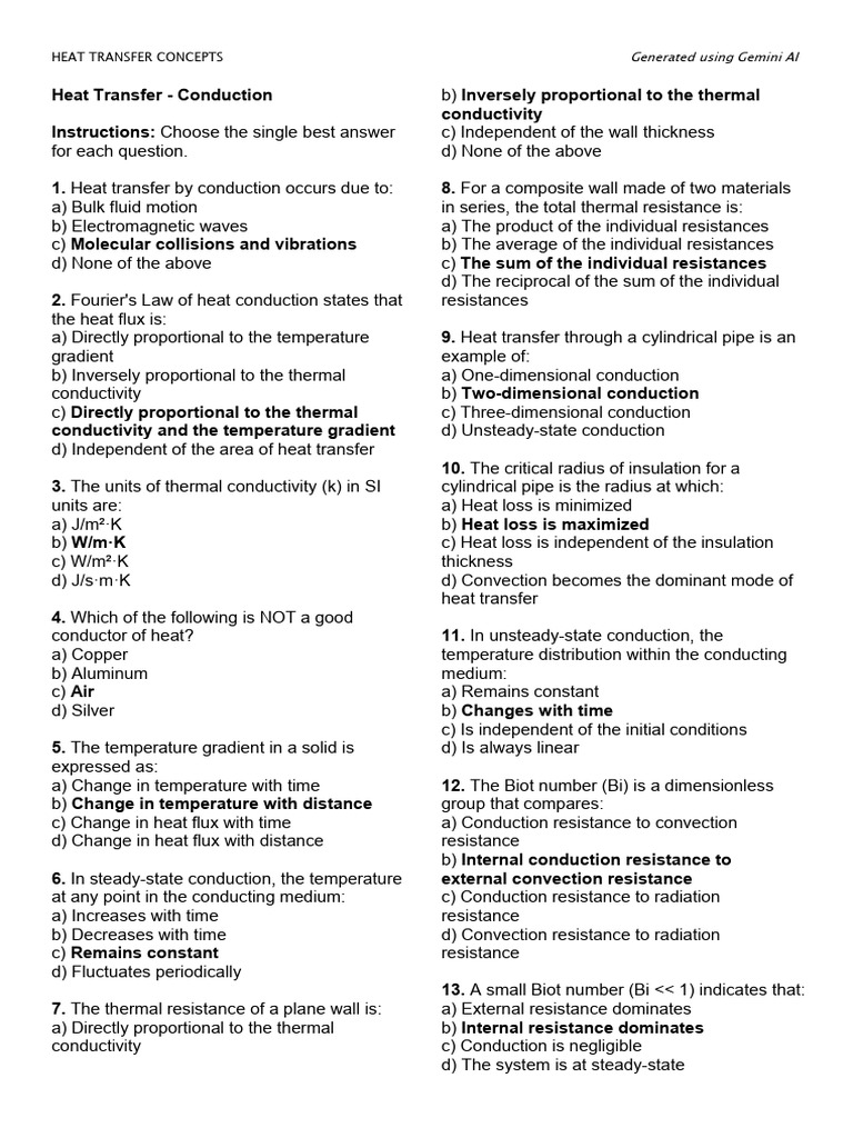 Heat Transfer Concepts | PDF | Heat Transfer | Thermal Conduction