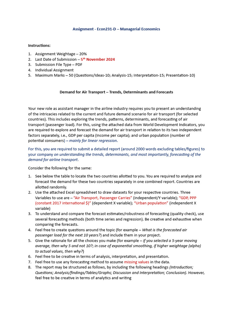 Econ231-D - Take Home Assignment | PDF | Forecasting | Demand