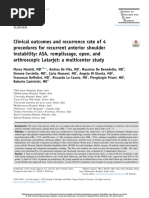 The Instability Severity Index Score | PDF | Shoulder | Surgery