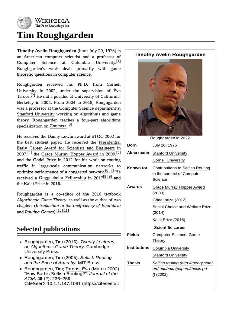 Tim_Roughgarden | PDF | Computer Science | Theoretical Computer Science