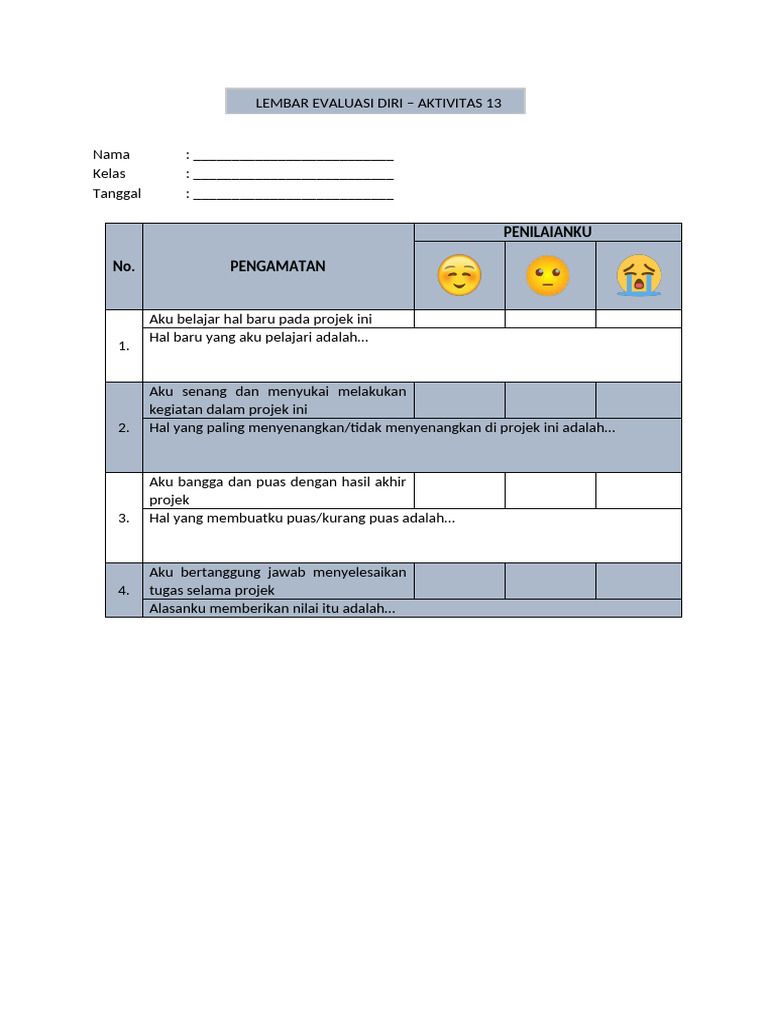 Lembar Evaluasi Siswa | PDF