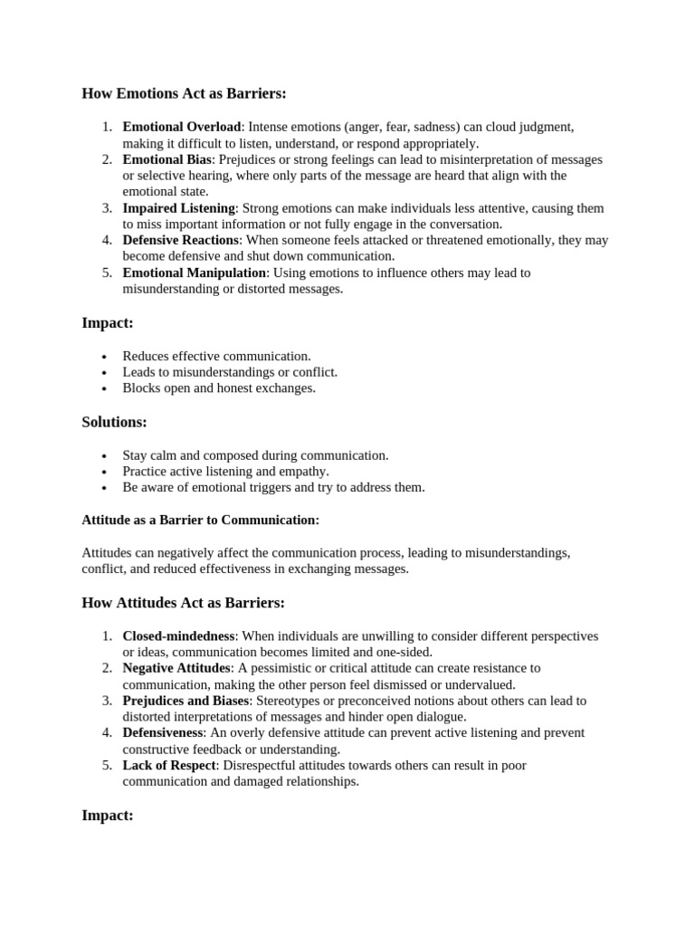 Barriers of Communication | PDF | Communication | Jargon