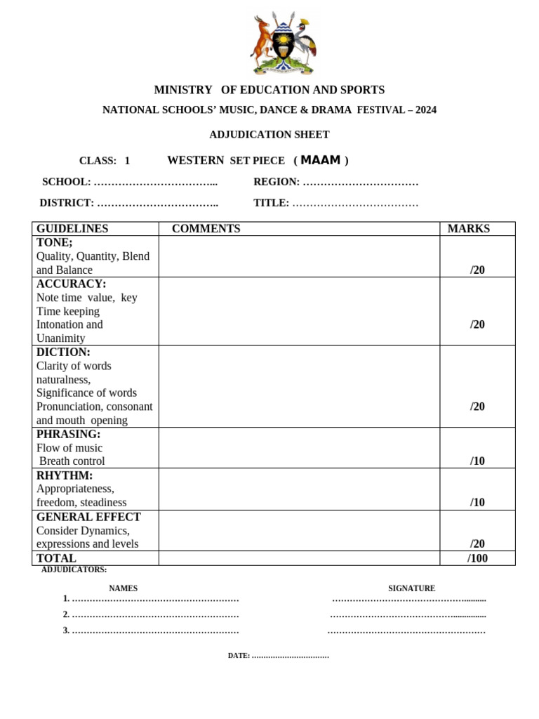 National Adjudication Sheets (2024) - 1 | PDF | Poetry | Poetic Devices