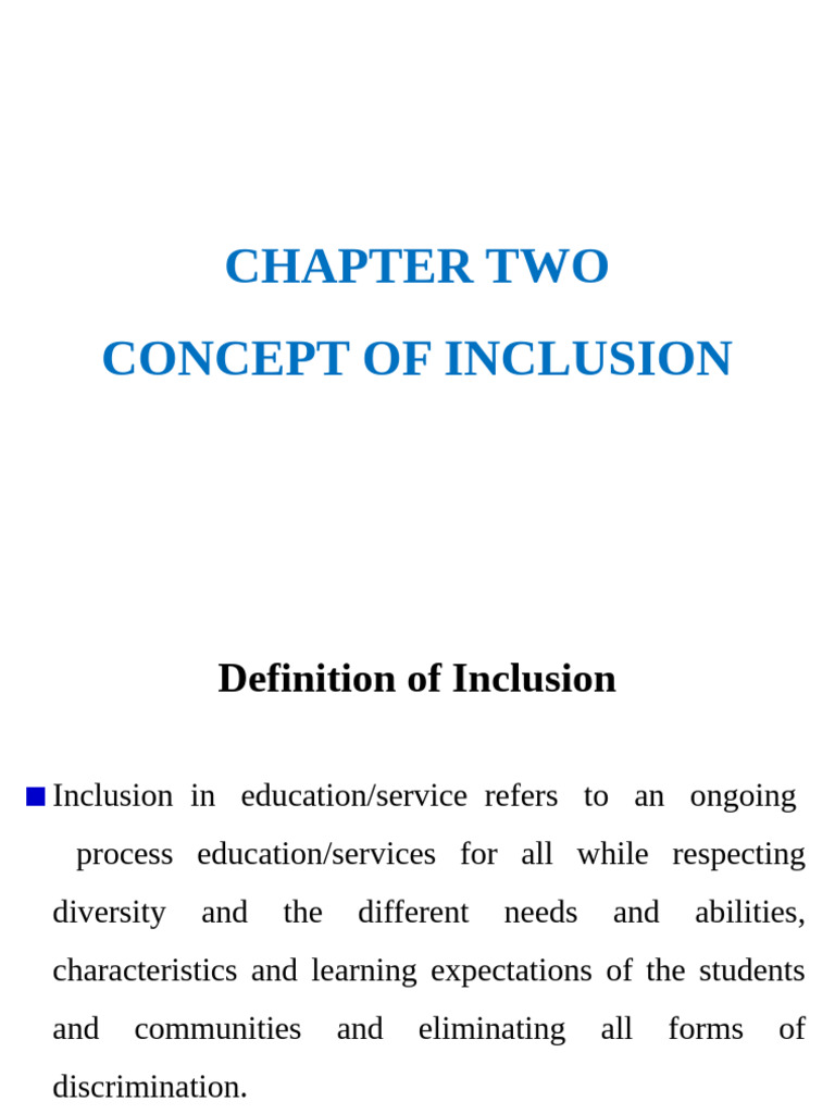 Inclusive CHAPTER TWO | PDF | Social Exclusion | Learning