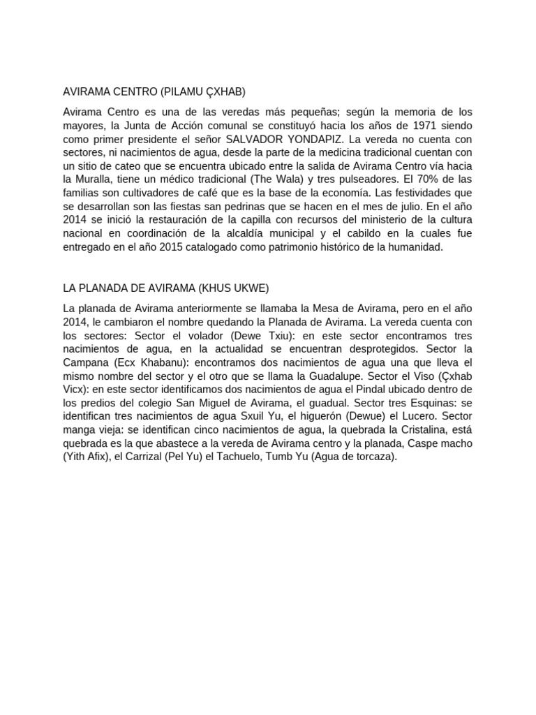 Reseña Veredas Avirama | PDF