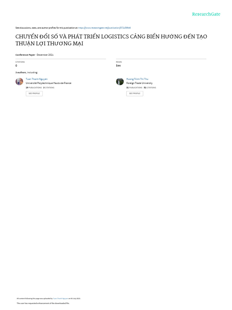 Chuy N IS Và Phát Tri N Logistics C NG Bi NH NG NT O THU NL ITH NGM I | PDF