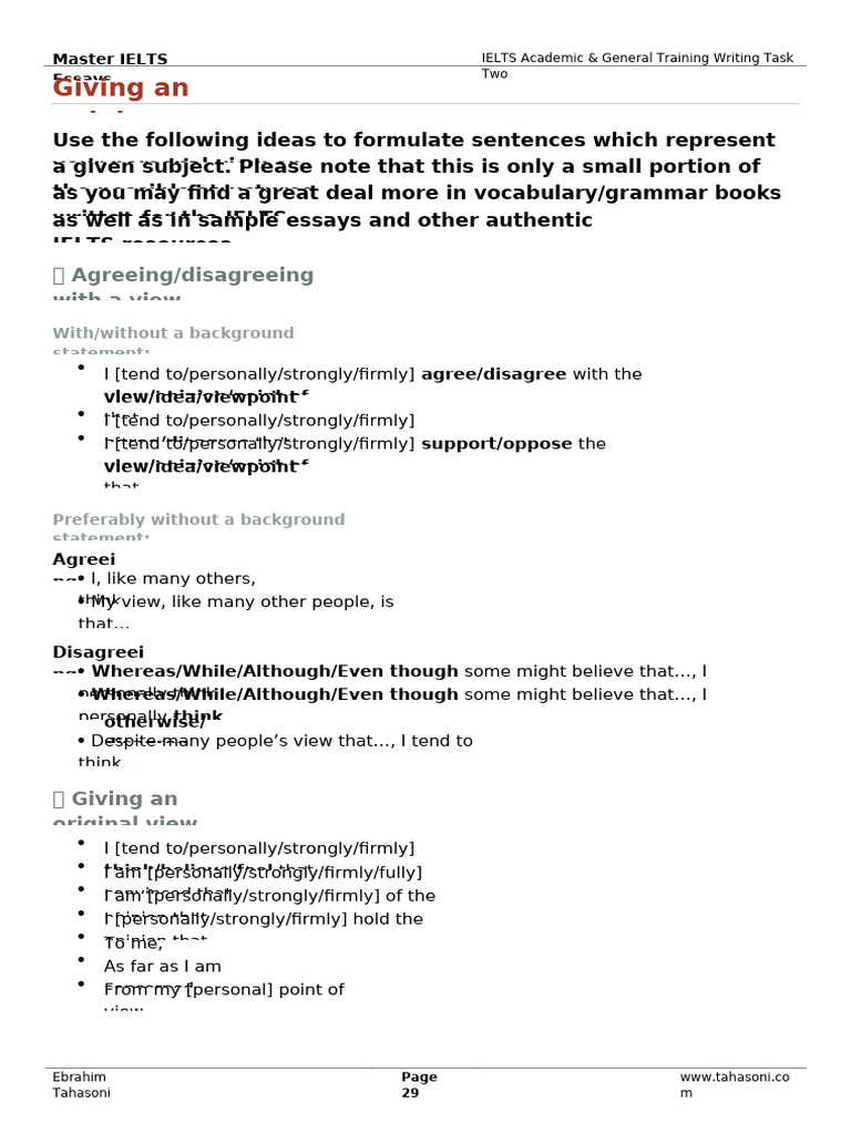 Writing Task Two Course Pack | PDF