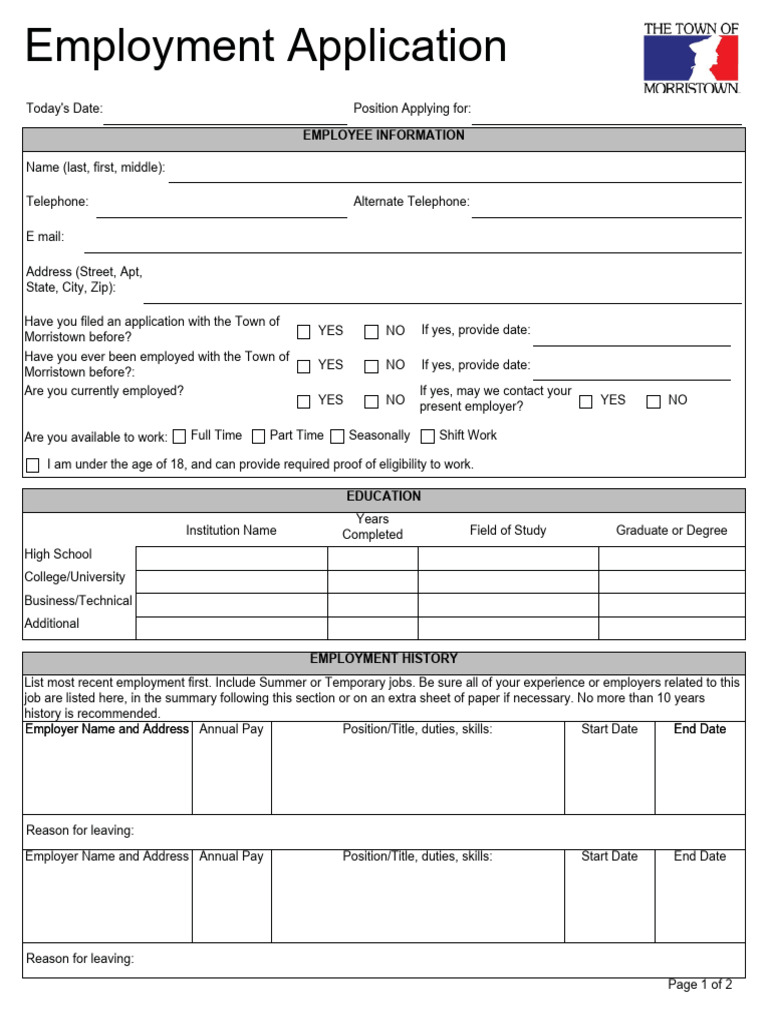Employment Application PDF | PDF | Employment