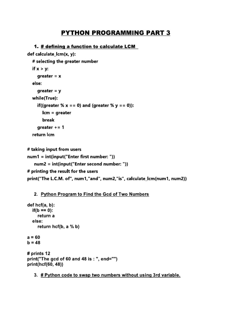 Python Programming Part 3 | PDF