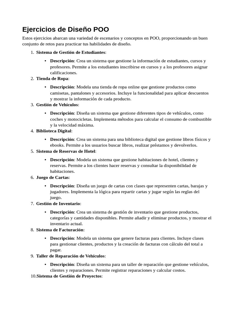 Ejercicios 3.1 (Diseño POO) | PDF | Informática