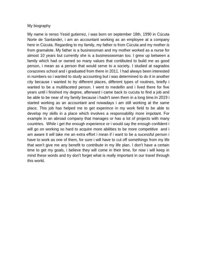 My Biography | PDF