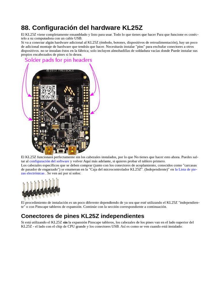 Guía de instalación del KL25Z | PDF | Conector eléctrico | Hardware de ...