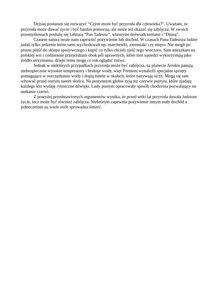 rozprawka przyroda | PDF