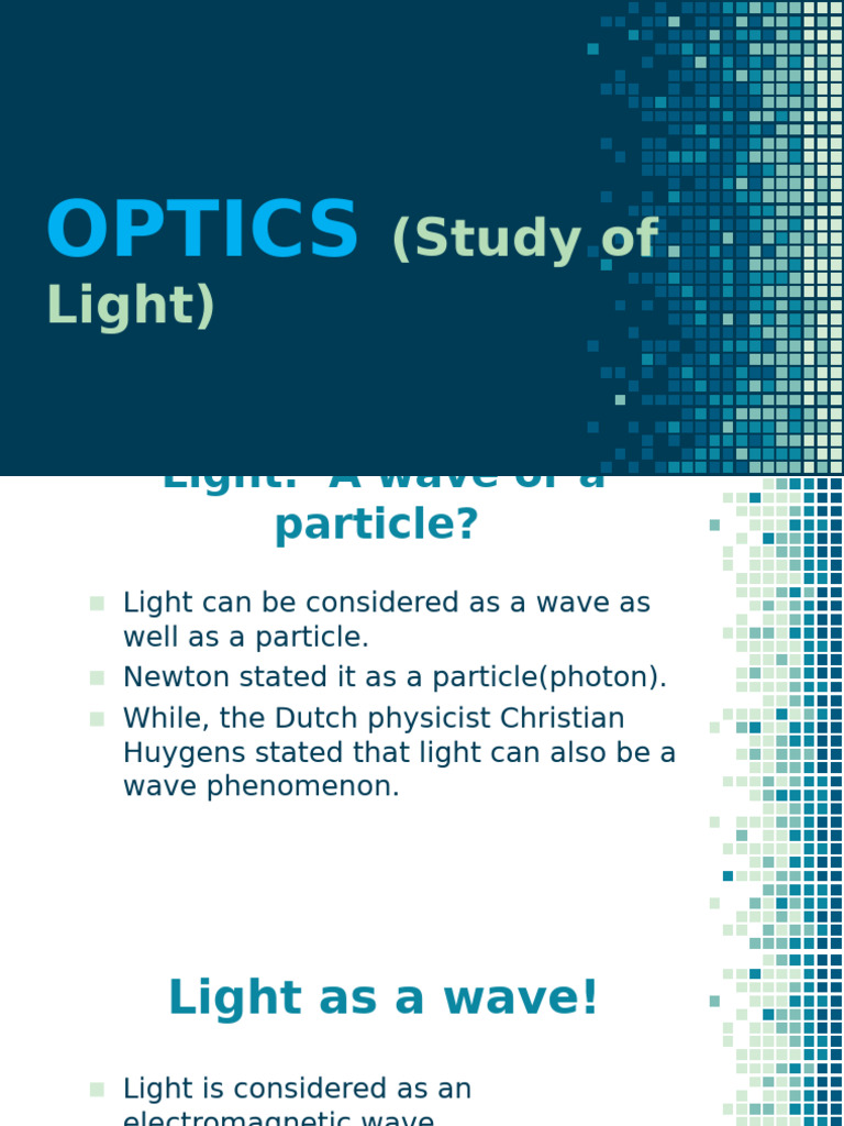 Optics | PDF | Reflection (Physics) | Light