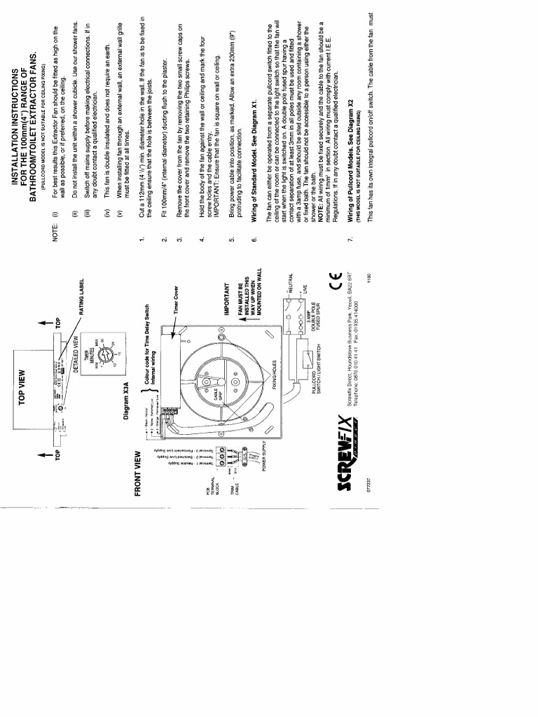 Installing Extrator Fan - Screwfix | PDF