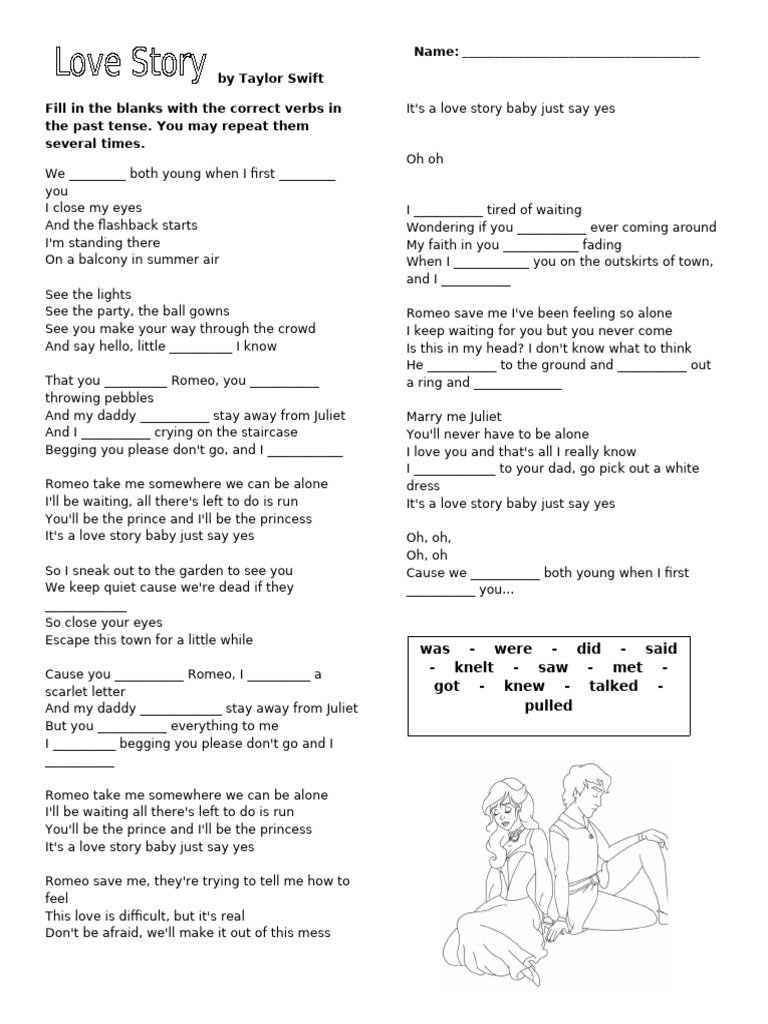Love Story by Taylor Swift Teacher Switcher | PDF