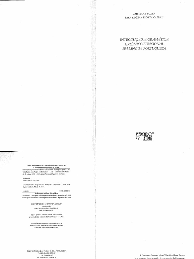 Introdução à Gramática Sistêmico-funcional Em Língua -- Cristiane Fuzer ...