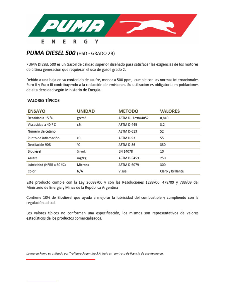 Puma Diesel 500 - Ficha Tecnica | PDF