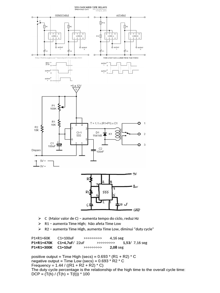 555 Timer Formulas | PDF