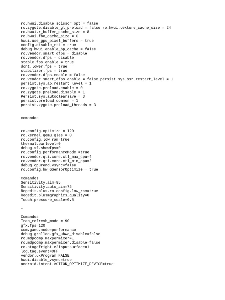 Android Performance Optimization Settings | PDF