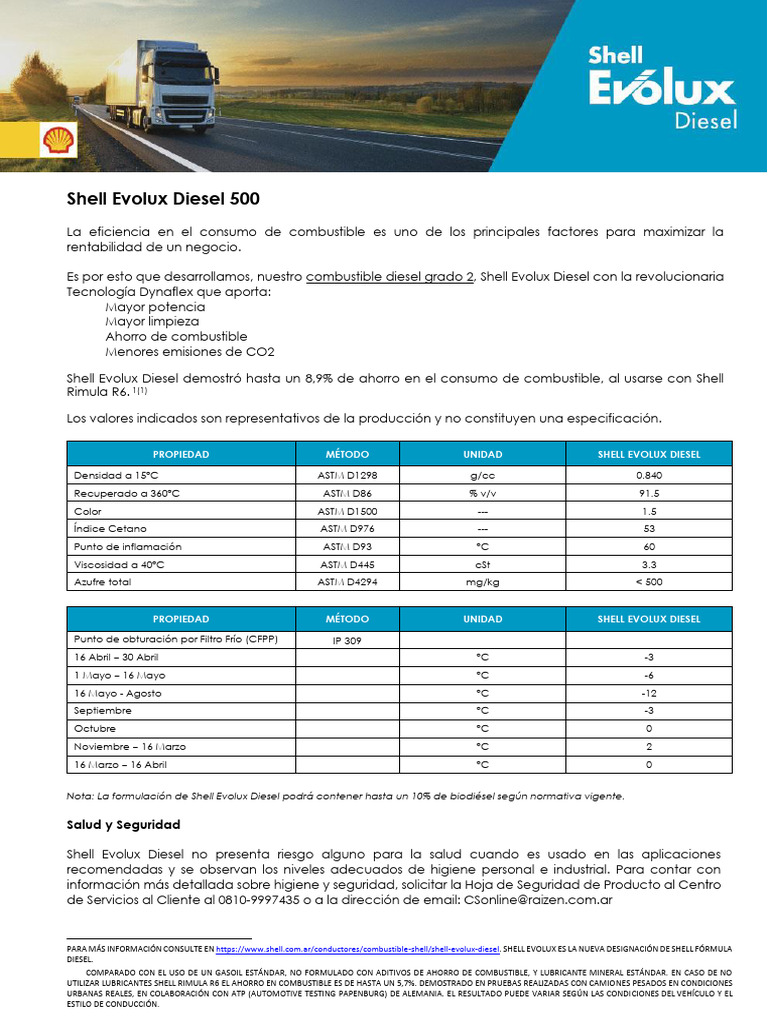 Shell Evolux Diesel: Eficiencia y Ahorro | PDF | Combustible diesel ...