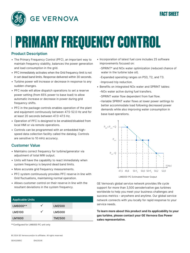 Brochure Primary Frequency Control | PDF | Electrical Grid | Electric Power