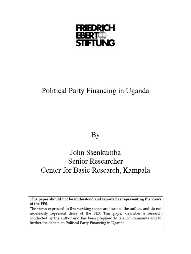 Political Party Financing in Uganda | PDF | Taxes | Corruption