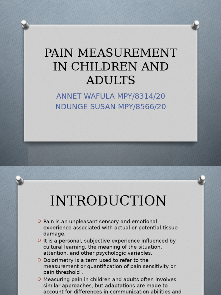Pain Measurement Methods for Children | PDF | Pain | Pain Management