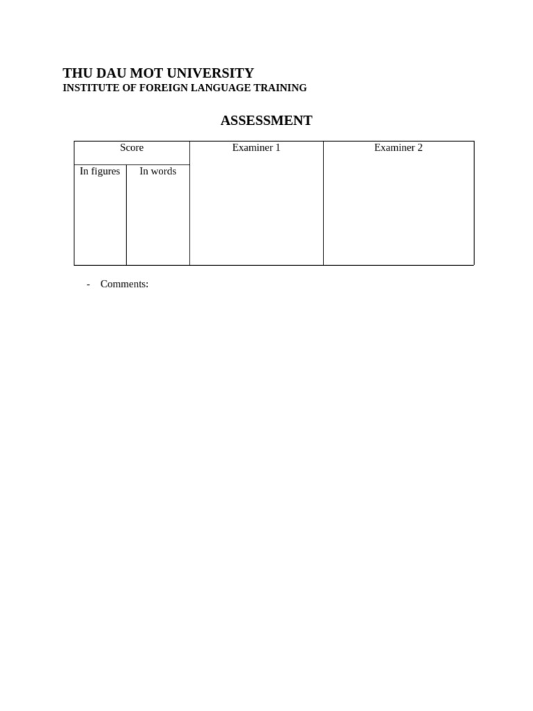 (MTT) Marking Sheet | PDF