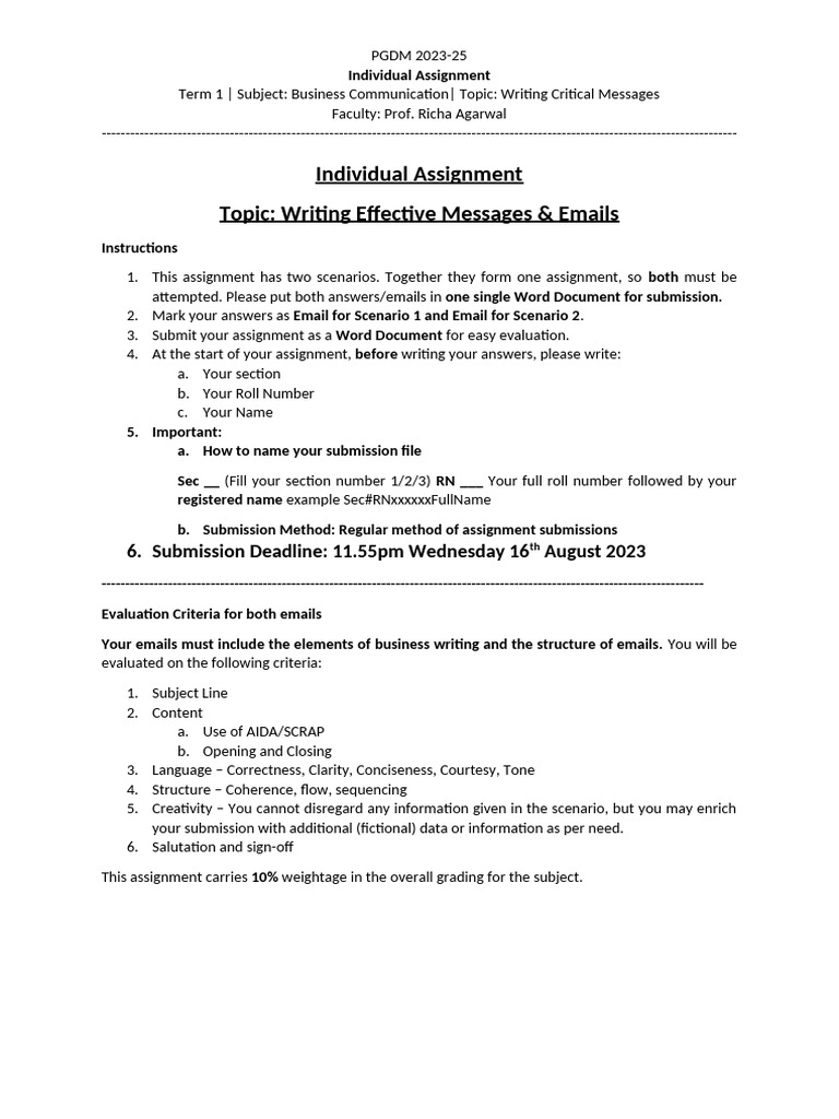 Bus Com Assignment Writing Critical Messages | PDF