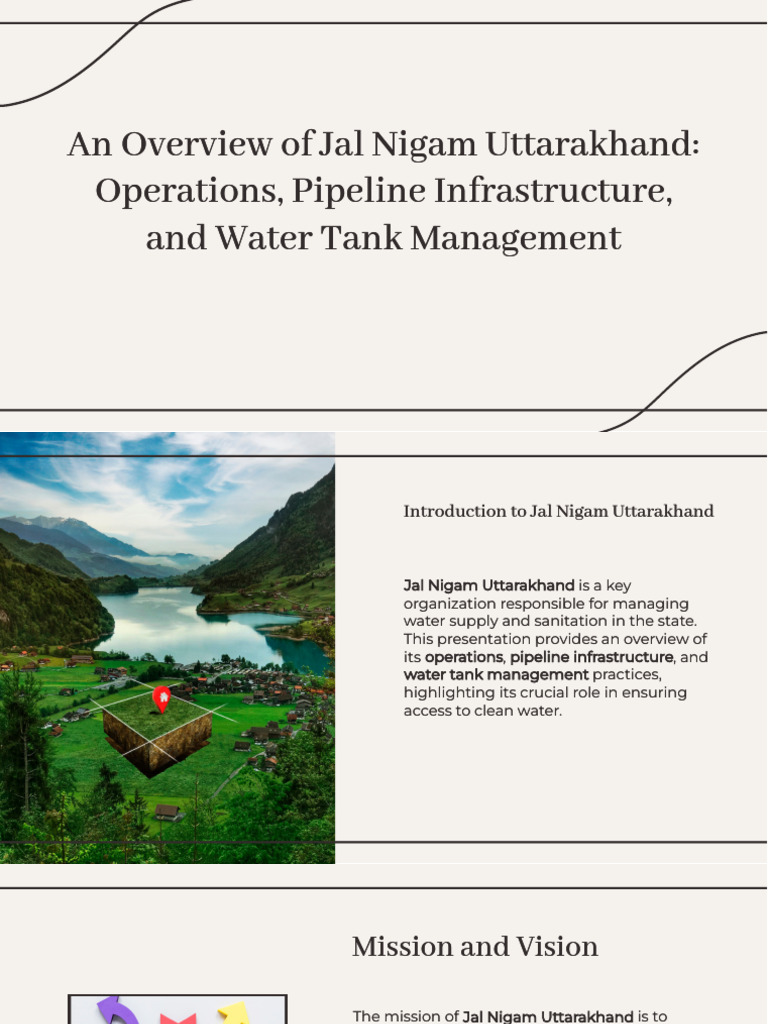 Slidesgo an Overview of Jal Nigam Uttarakhand Operations Pipeline Infrastructure and Water Tank ...