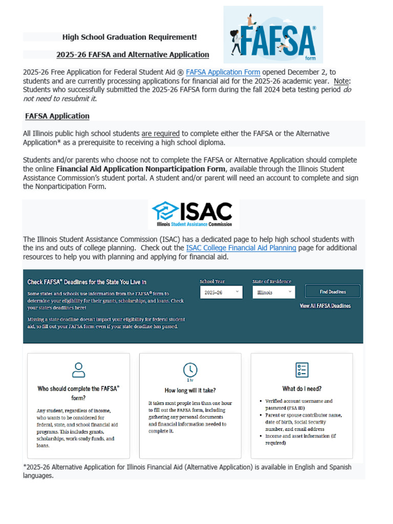 High School Graduation Requirement FAFSA Flyer Class of 2025 | PDF