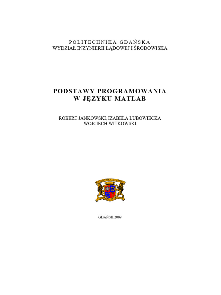 Skrypt Podstawy Programowania W Języku Matlab | PDF